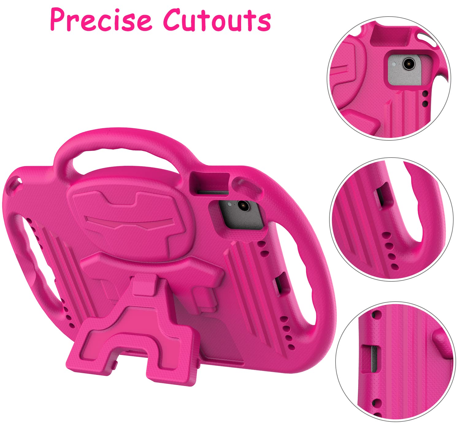 MENZO Kids Case for iPad Air 5th/4th Generation (2022/2020),iPad Air 10.9 inch Case, Light Weight Shockproof Shoulder Strap Handle Stand Kids Case for iPad Air 5/4, iPad Pro 11 2021/2020/2018, Rose