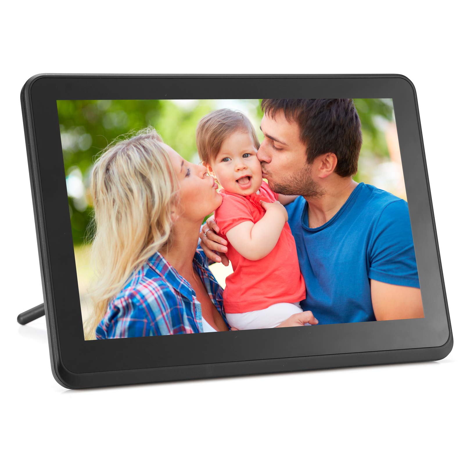 Digital Photo Frame WiFi Digital Picture Frame kimire 1920x1080 Touch Screen, Support Thumb USB Drive and SD Slot, Music Player, Alarm Clock, Share Photo and Video via APP, Cloud, Email(10inch Black)