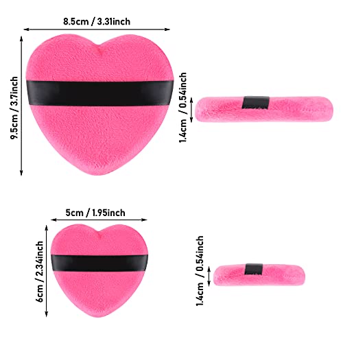 Molain Heart Shape Makeup Blendiful Puffs, 4PCS Cotton Powder Puff, Makeup Tool, Beauty Sponges Blender Cleanser