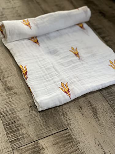 Three Little Anchors Arizona State University (ASU) 100% Cotton Muslin Swaddle Blanket 47x47in