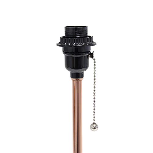 Limelights LC2002-RGD-2PK Rose Gold Stick Lamp with USB Charging Port and White Fabric Shade 2 Pack Table Desk Lamp Set