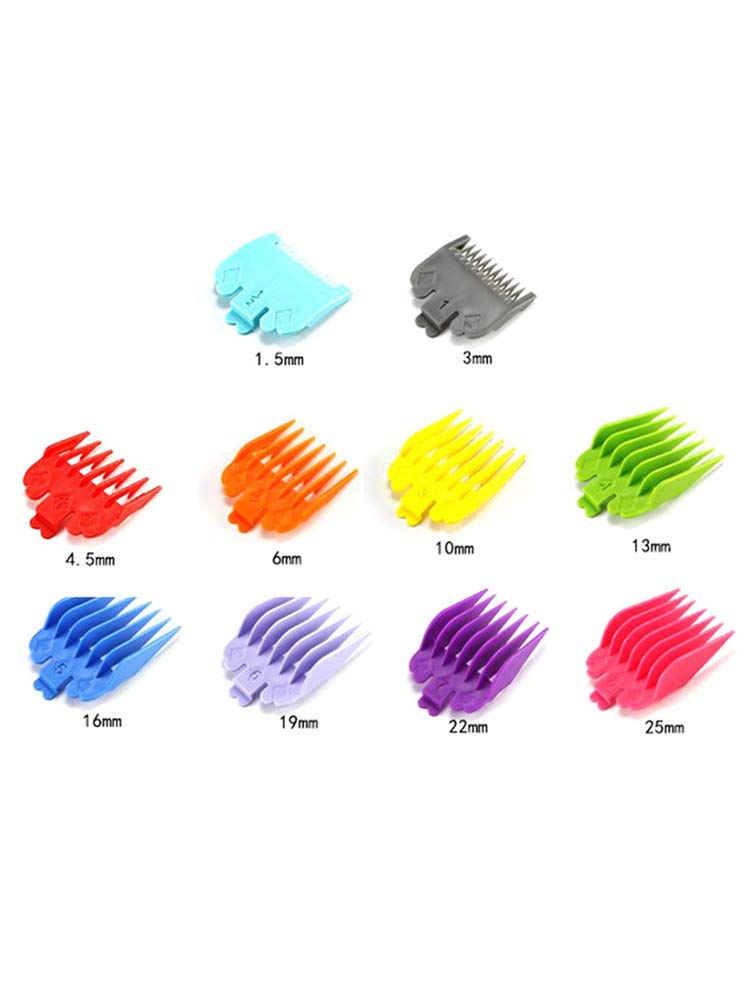 10Pcs Colorful Clipper Guards,Professional Hair Clipper Guards Set 1/16" to 1",Fits for Most Wahl Clippers/Trimmers