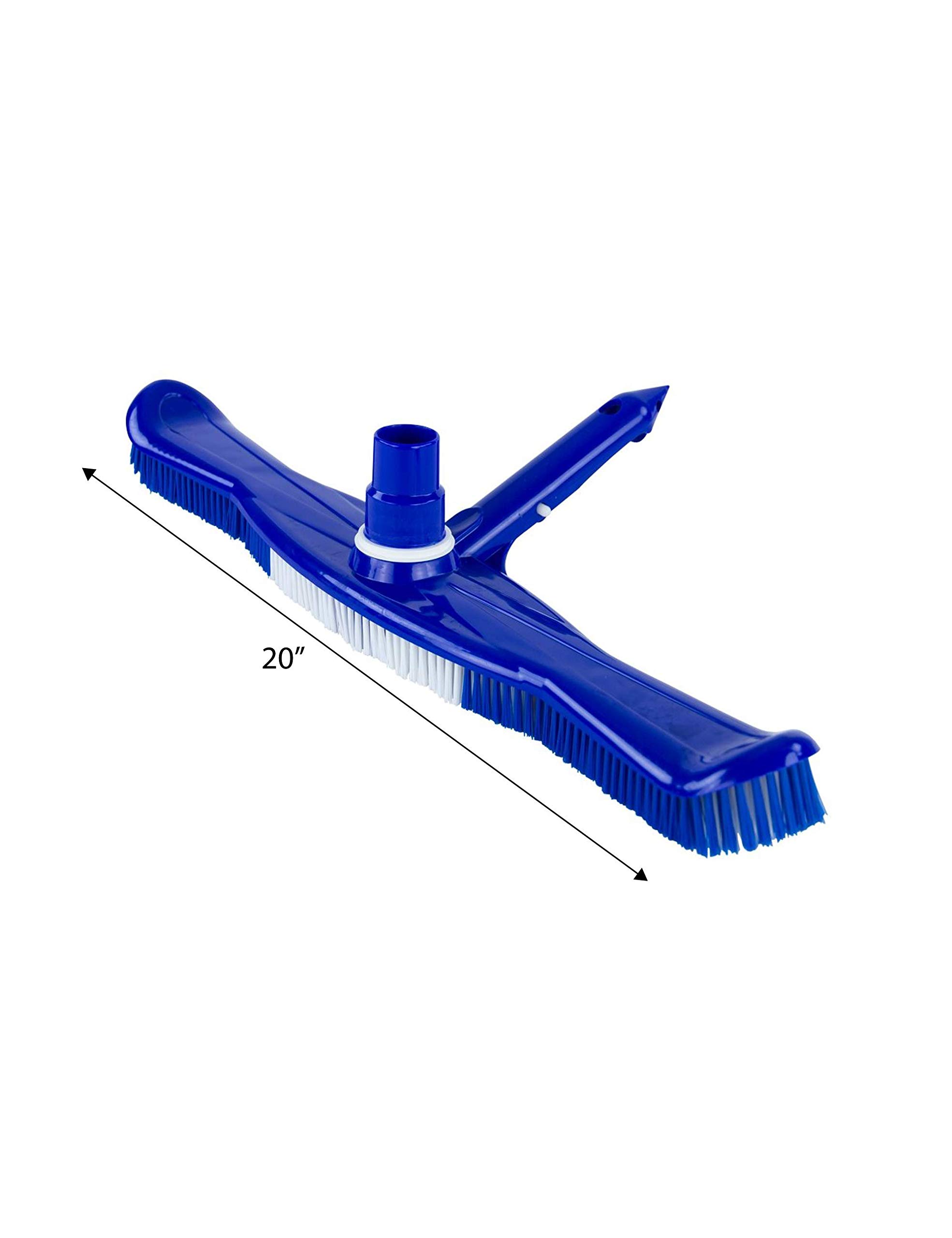 20-Inch Plastic Pool Vacuum Brush | Perfect for Cleaning Your Pool Wall | Compatible with Standard Telescoping Poles | Light Weight with Strong Nylon Bristles
