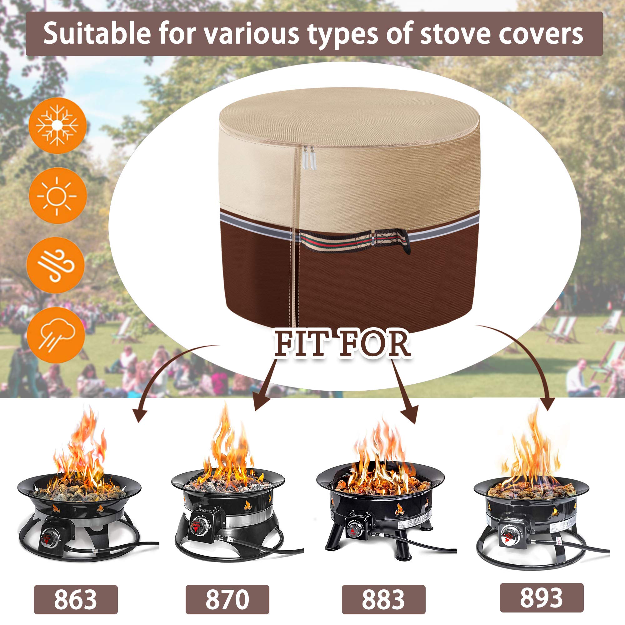 19 Inch Carrying Bag for Outland Firebowl 893 Deluxe Outdoor Portable Propane Gas Fire Pit Case for Outland Firebowl 823 870,600D Oxford Fabric Waterproof Carrying Bag with Handle & Shoulder Strap