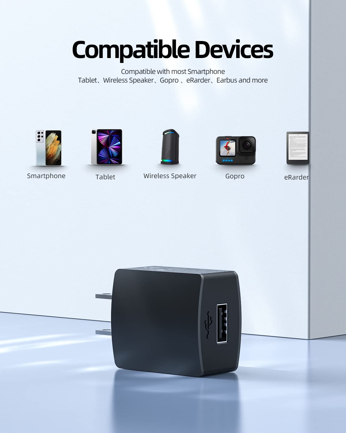 10W Tablet Charger Fit for Lenovo, Micro USB and USB C Connector