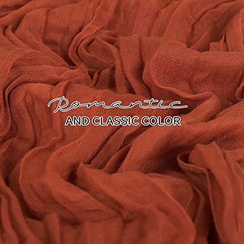 24 Pack Cheesecloth Table Runner 20 x 120 inch Cheese Cloth Table Runner Bulk,Romantic Boho Sheer Gauze Fabric Table Runners for Wedding Reception,Party,Bridal Shower Table Decor(Terracotta)