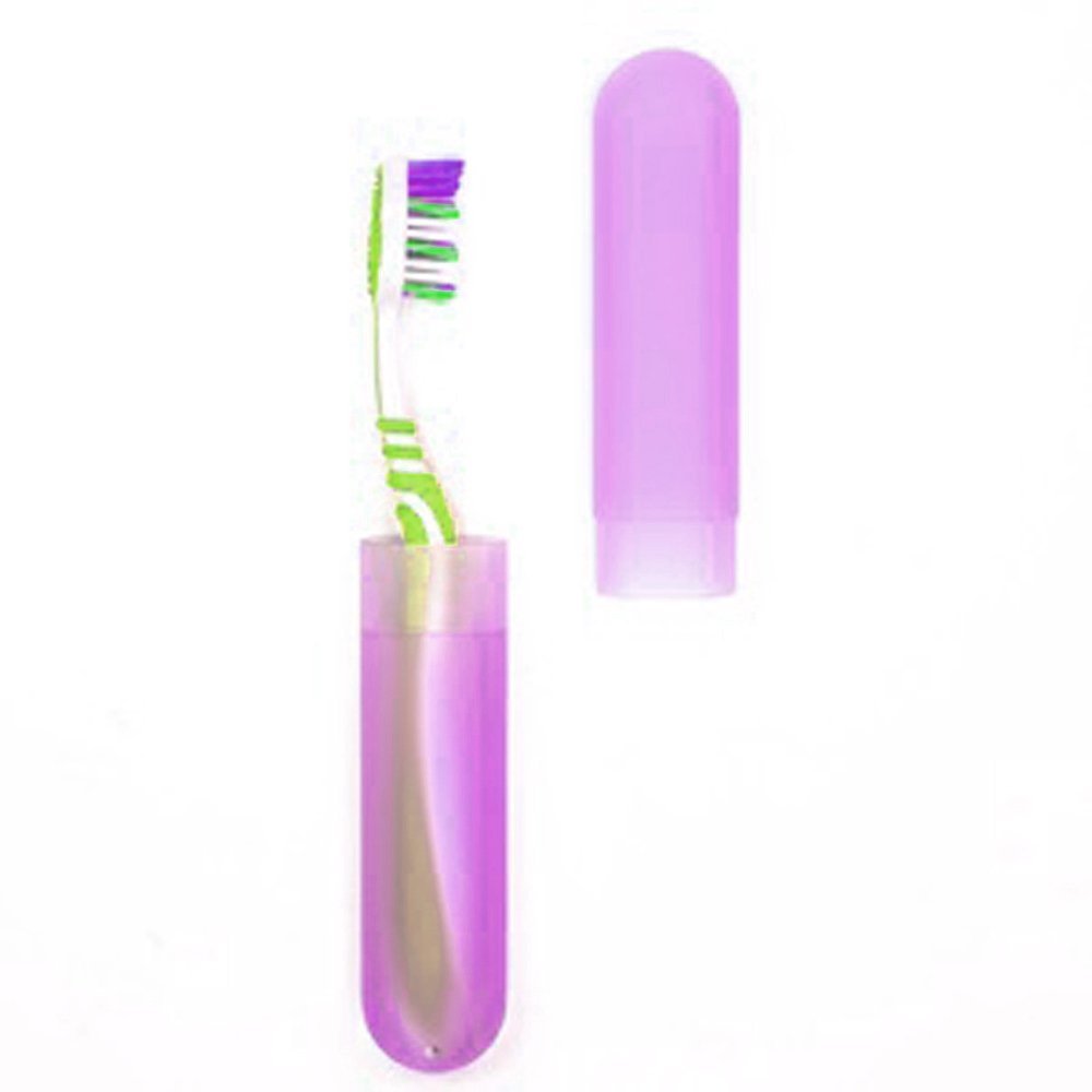 4 Pieces Portable Plastic Toothbrush Case Container Storage for Travel