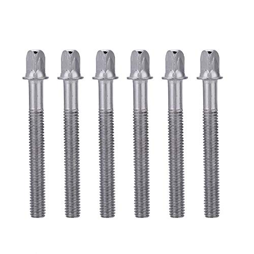 6PCS Screw Rods Standard 6 * 70mm Bass Drum Tension Rods Percussion Drum Tension Rod Replacement Accessory for Bass Drum Repair Parts
