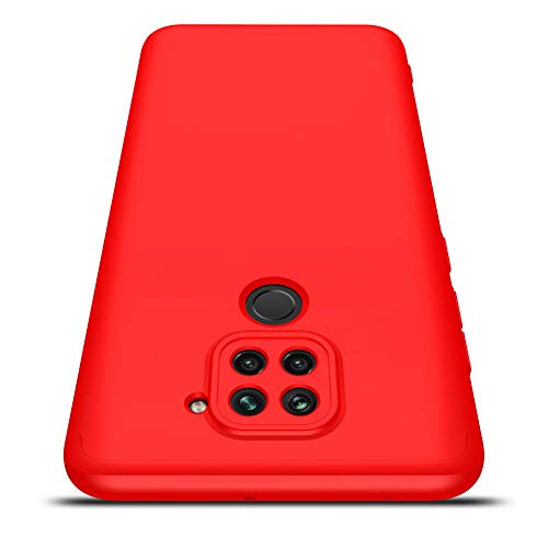 Asdsinfor Compatible with Xiaomi Redmi Note 9 Case 3 in 1 360 Degree Full Body Case Premium Slim Hard PC Plastic Anti-Scratch Bumper Compatible with Xiaomi Redmi 10X 4G 3 in 1 Red AD