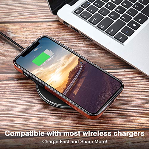 LOHASIC Compatible with iPhone 12 Pro Max Case, Slim Luxury PU Leather Non-Slip Grip Rugged Bumper Shockproof Full Body Protective Cover Phone Cases for iPhone 12 Pro Max 6.7" (2020) - Vintage Brown