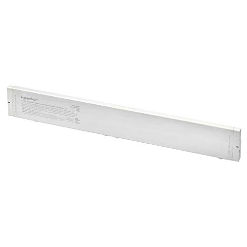 Amazon Basics 3-Color Temperature Level and 3-Section Dimming LED Cabinet Light, Linkable, Direct Wire, White Finish, 24-Inch