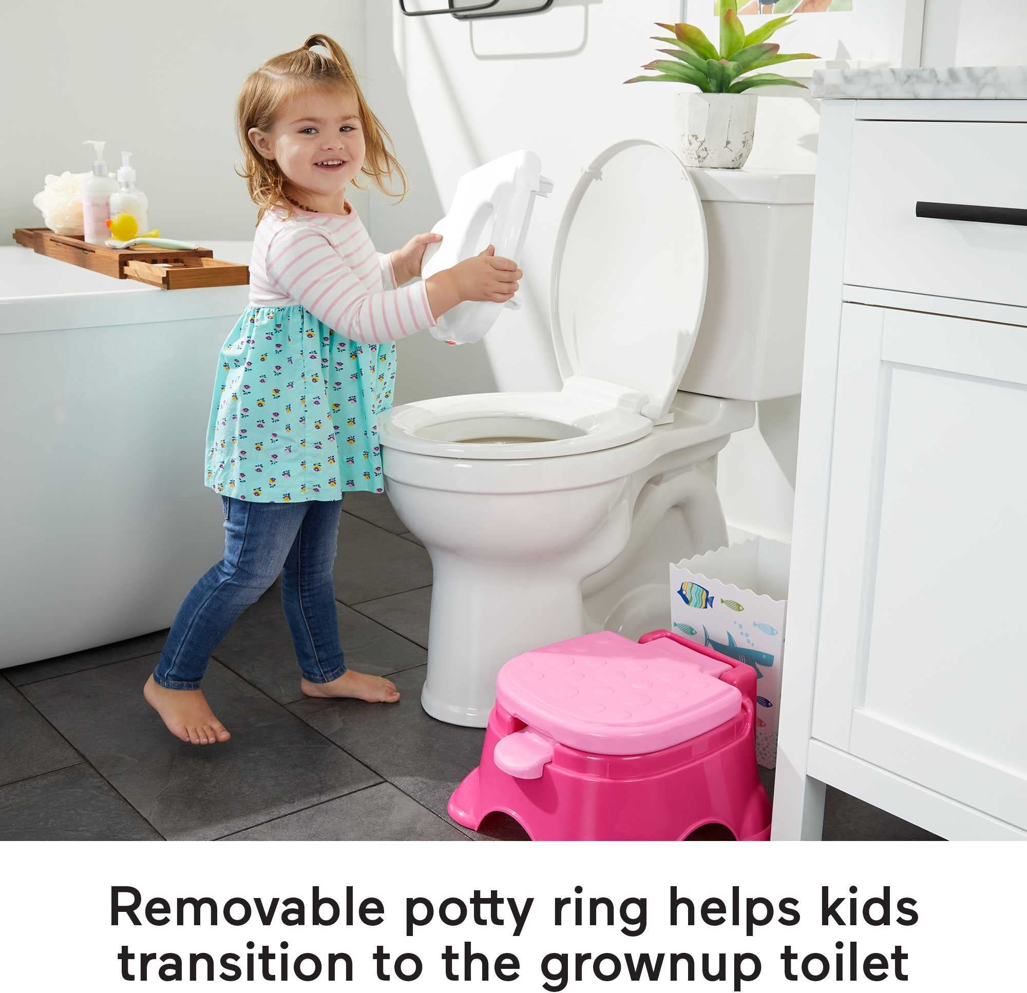 Fisher-Price 3-in-1 Unicorn Tunes Potty Training Toilet Ring and Step Stool for Toddlers