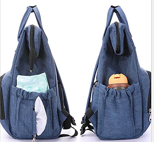 Diaper Bag Backpack, Japhet Multi-Function Waterproof Baby Bag for Boys Girls, Multifunctional Travel Diaper Backpack for Moms Dads, Large Capacity, Durable, Blue