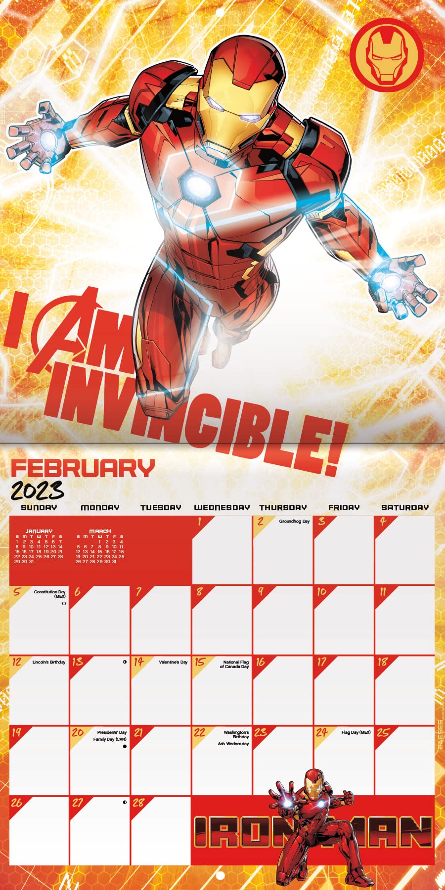 2023 Marvel Avengers Wall Calendar