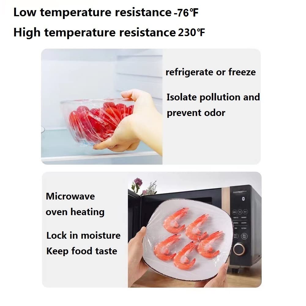 100 PCS Elastic Fresh Keeping Bags With A Keeping Bag Dispenser,Plastic Wrap Storage Box,Stretch Plastic Wrap Bowl Covers,Plastic Covers For Bowls,Elastic Food Storage Covers,Microwave Safe.