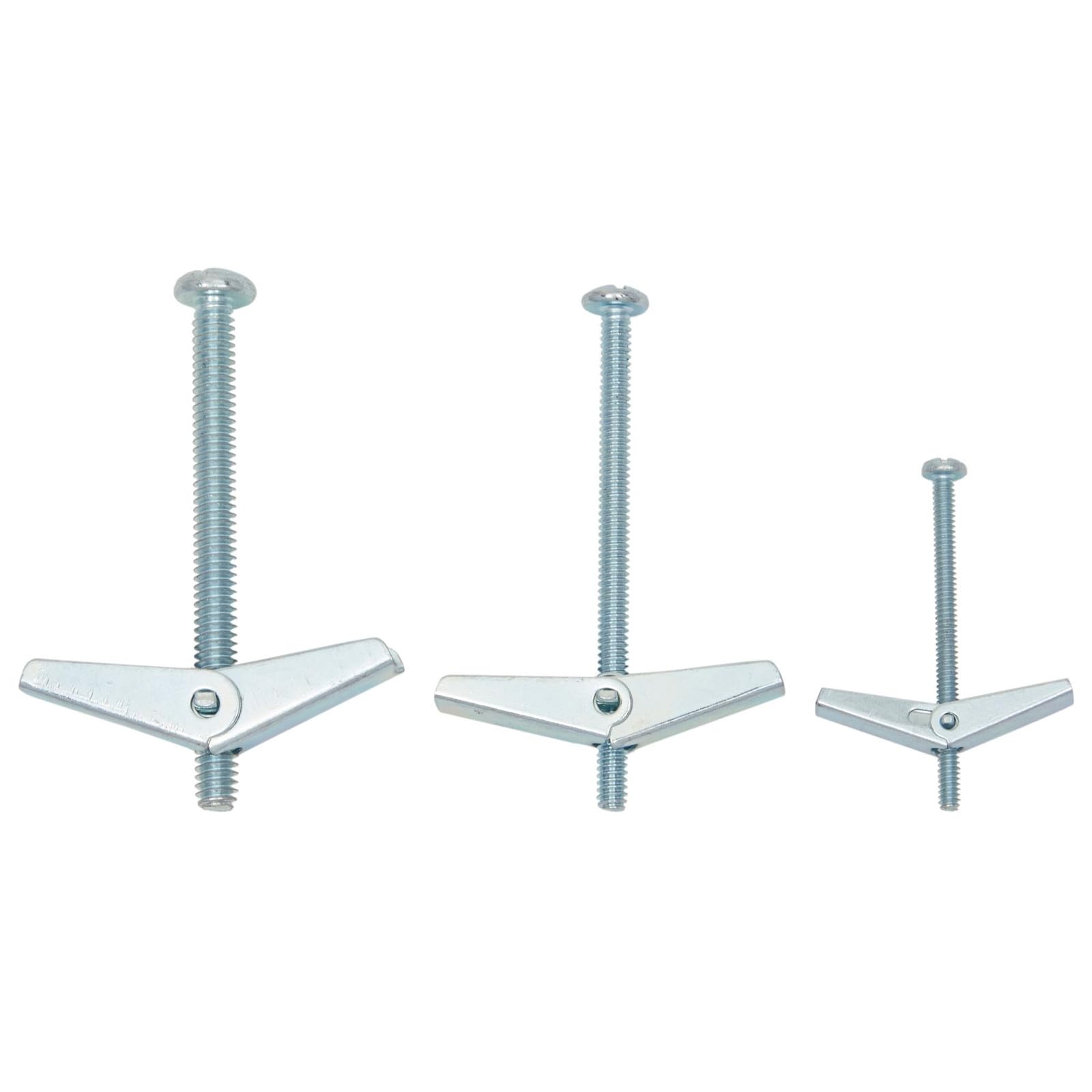 Built Industrial 48 Pieces Heavy Duty Toggle Bolts, Wall Anchors & Screws for Drywall, 1/4 Inch, 1/8 Inch, 3/16 Inch (3 Sizes)