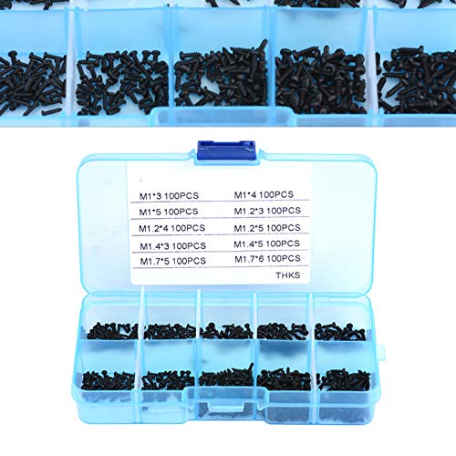 Small Screw, M1 M1.2 M1.4 M1.7 1000pcs Selftapping Screw Head Stainless Steel Rust-resistant for Laptop Repair for Phone