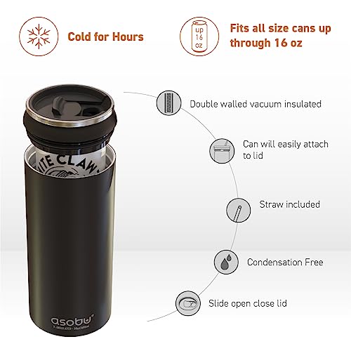 Asobu Multi Can Cooler Insulated Sleeve fits for Slim and Standard 12 Oz and 16 Oz Hard Seltzer, Soda, Beer or Energy Drinks and all standard size Beer Bottles(Silver)