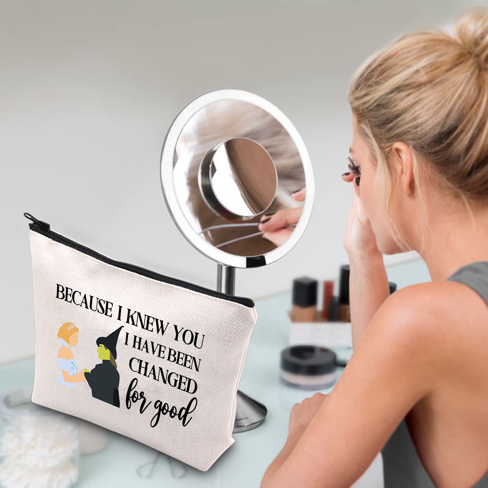 WCGXKO Musical Lover Gift for Best Friend Because I Knew You I Have Been Changed For Good Make Up Bag (Changed For Good)
