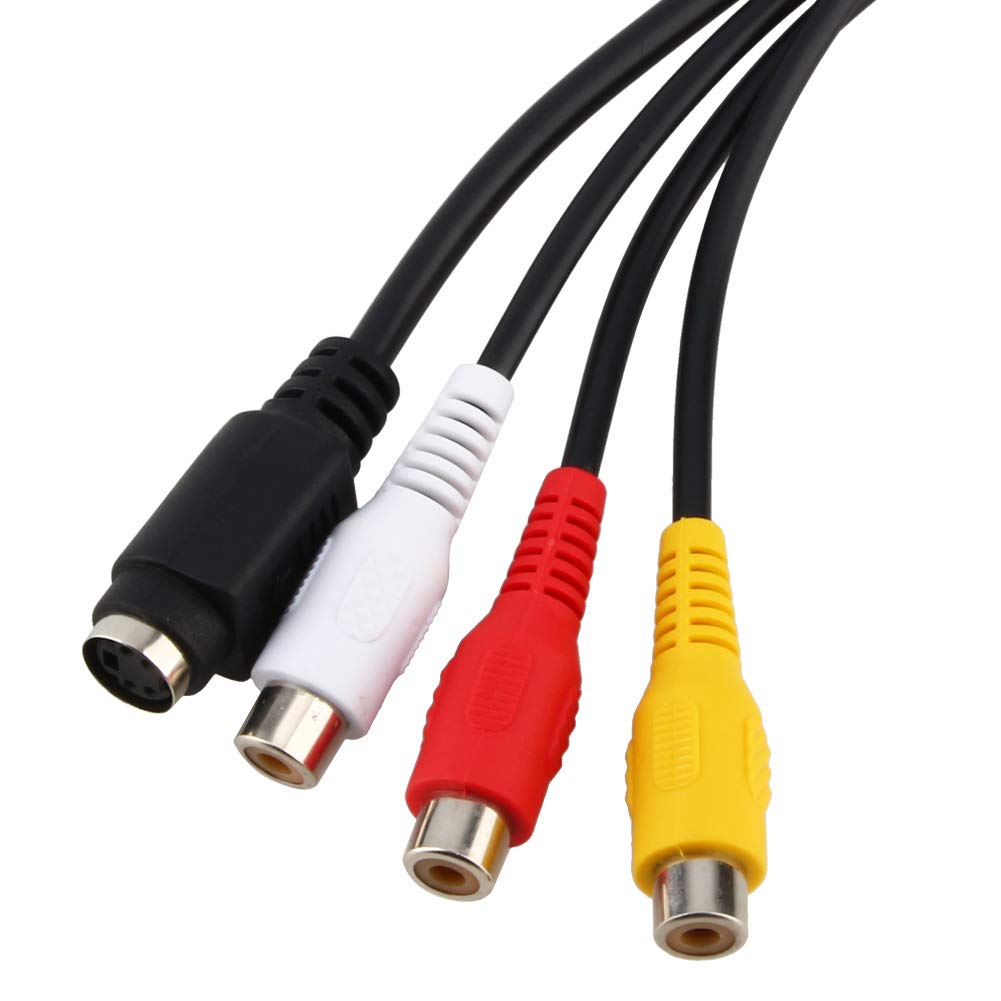 Delaman Cable Adapter, Standard Sub-D VGA Input SVGA to S-Video 3 RCA Jack Video TV AV Converter Cable Adapter for PC Laptop Desktops
