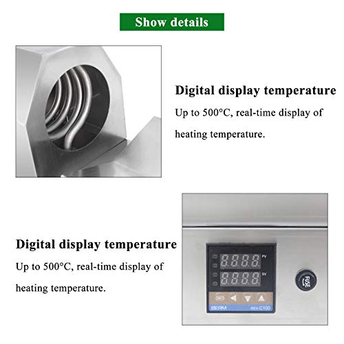 Saladulce Electric PVC Capsule Shrinking Machine SS Wine Bottle Capsule Heat Shrinker Thermostatic Digital Display for 70mm PVC Capsules (110V)