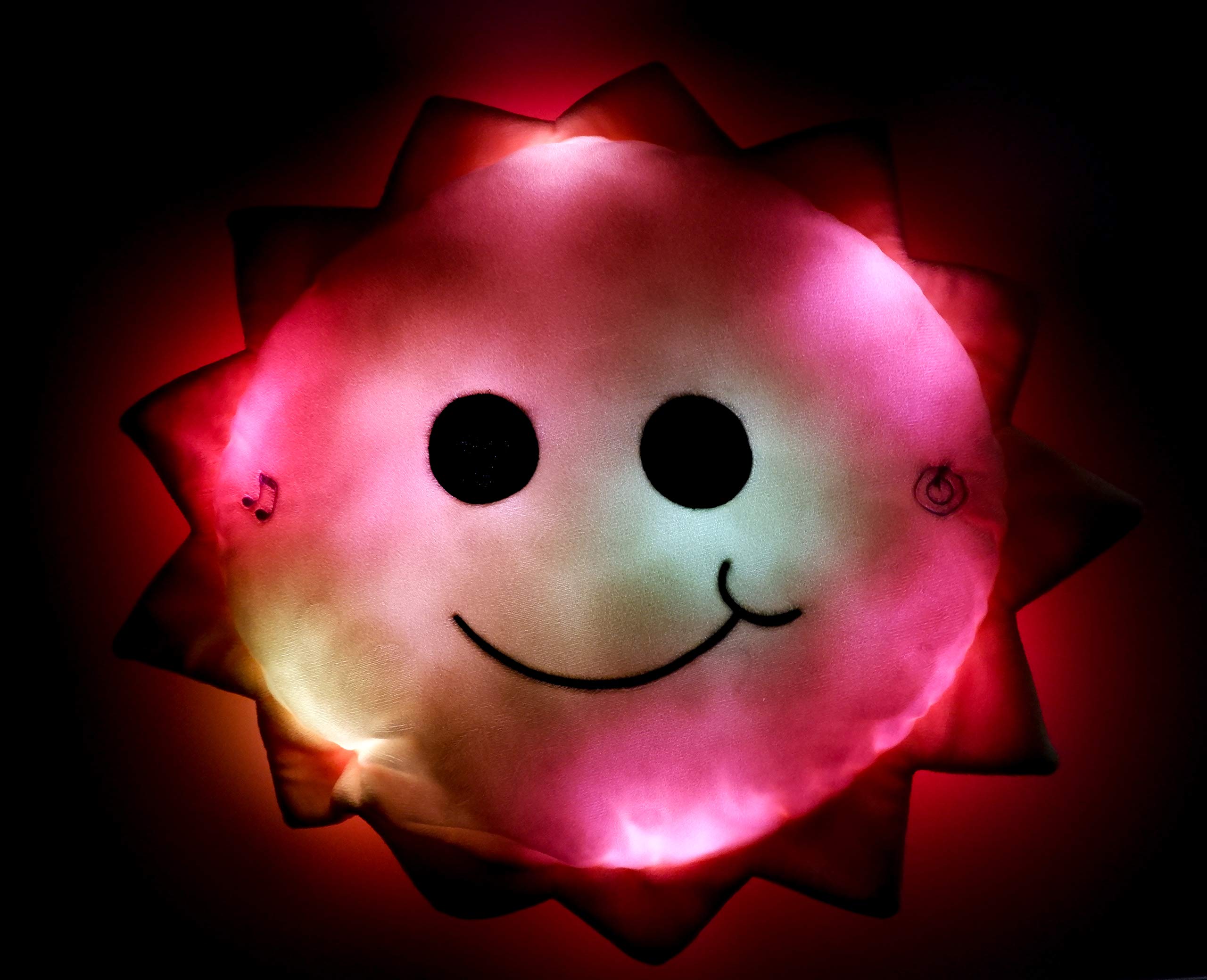 Around The Crib kokoons Cuddly Sun Plush Musical Night Light - Double Sided. Pale Yellow/Dark Yellow