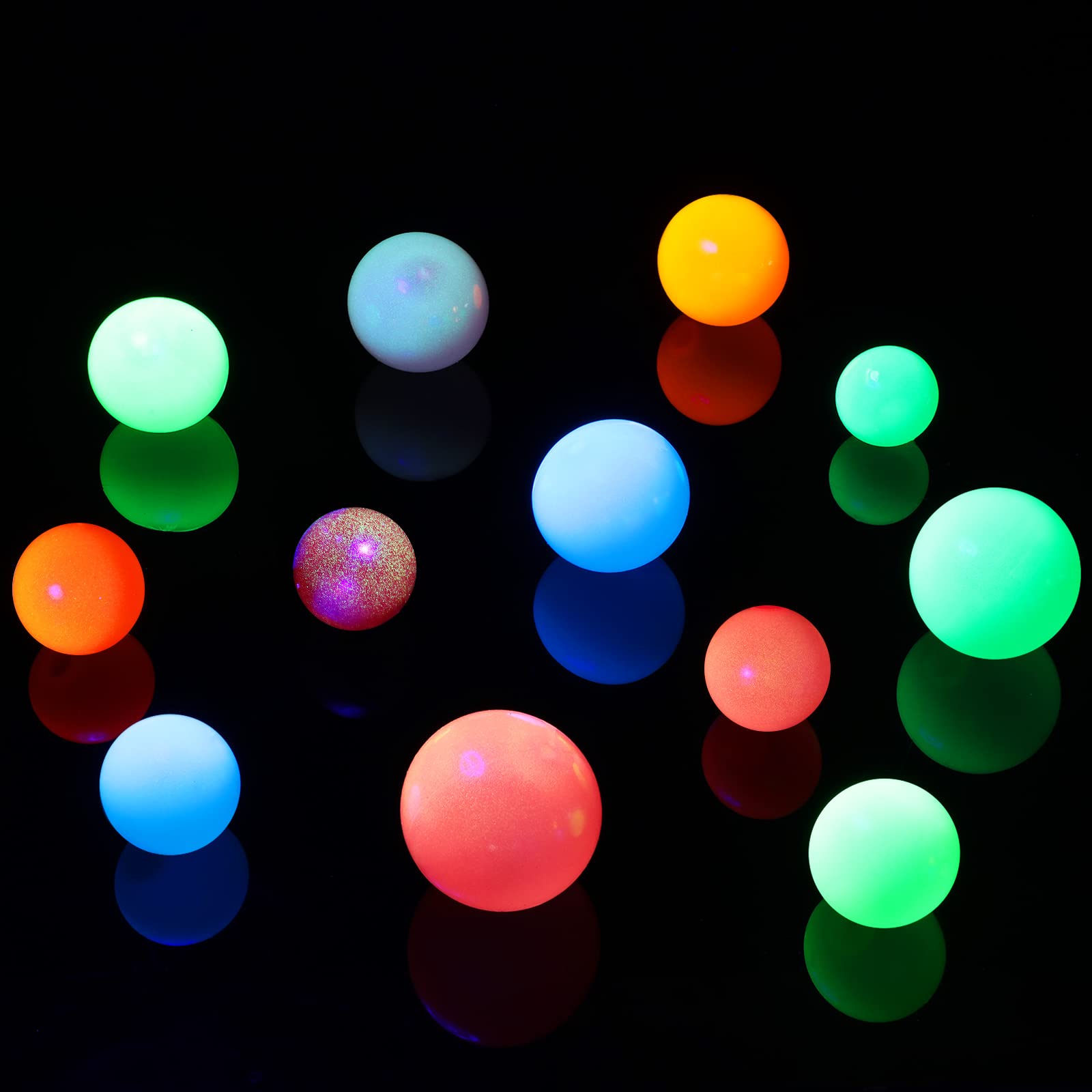 12 Pieces Glow in The Dark Ceiling Sticky Balls That Stick to The Ceiling Ball Luminous Balls Glowing Sticky Wall Ball Stress Relief Relax Toy for Teen Kid Adult (Mixed Colors,2.5 Inch)