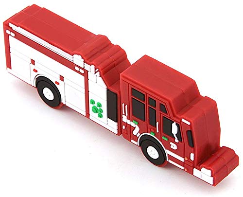 128GB USB 2.0 Flash Drive Novelty Cute Fire Fighting Truck Shaped Cartoon Pen Drive Thumb Drive Memory Stick Pendrive