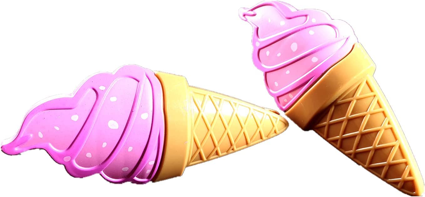 2 Set (4 Ct) White Ice Cream / Pink Ice Cream Beach Towel Clips Jumbo Size for Beach Chair, Cruise Beach Patio, Pool Accessories for Chairs, Household Clip, Baby Stroller