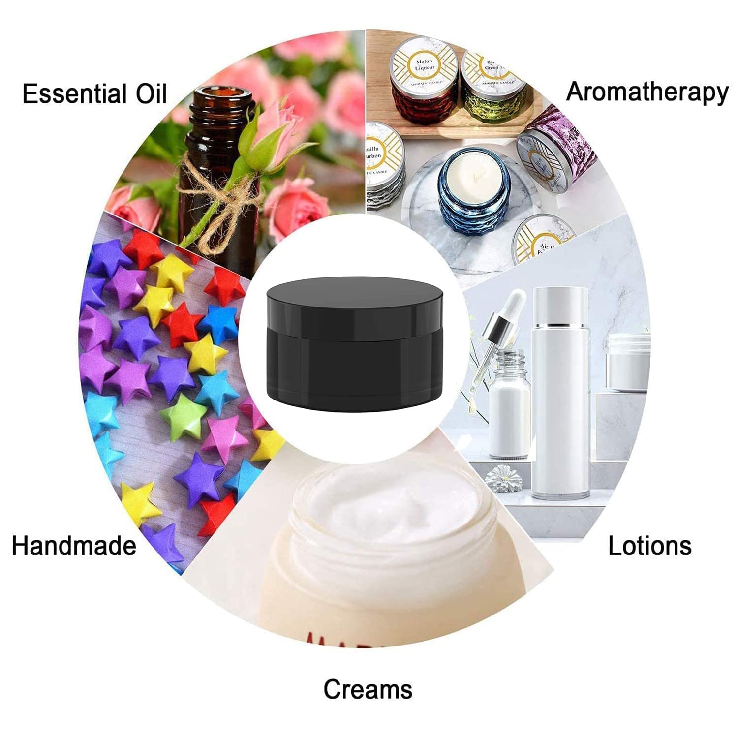 4 oz Plastic Pot Jars Round Clear Leak Proof Plastic Cosmetic Container Jars for Cosmetic, Lotion, Cream, Eye shadow, 12 Pcs.