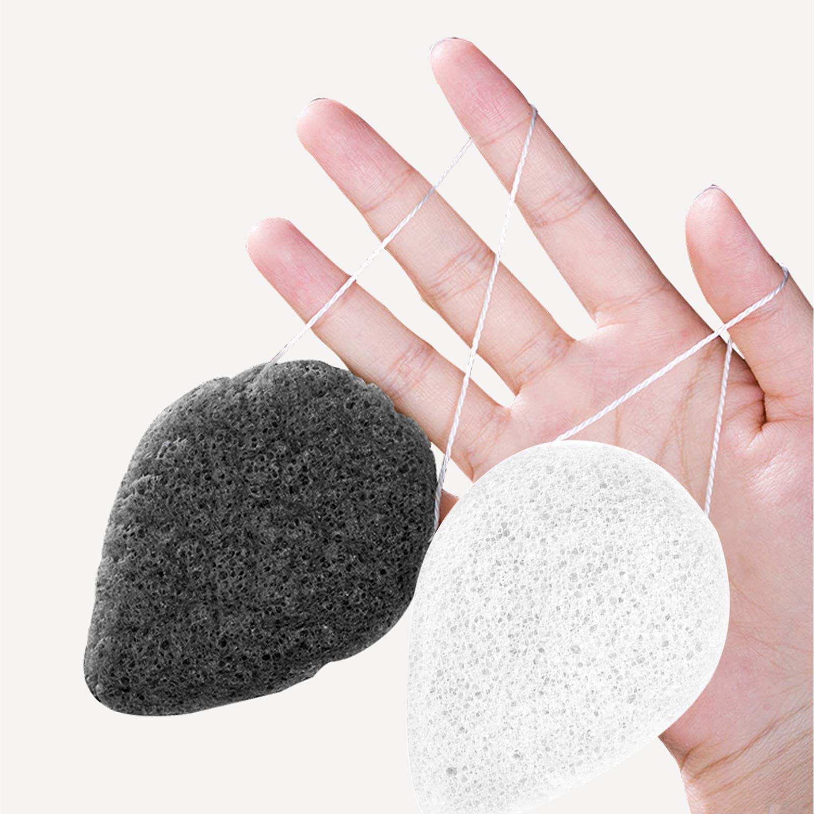 6 Pack Natural Konjac Facial Sponges, findTop 6 Colors Konjac Facial Sponges for Gentle Face Cleansing and Exfoliation