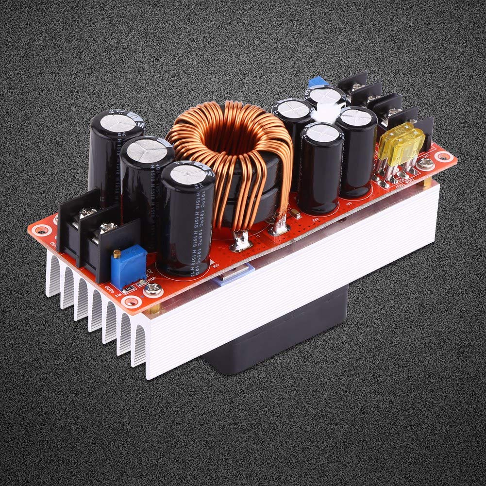 Oumefar 10-60V to 12-90V DC-DC Boost Converter with Fan 1500W 30A Step Up Power Supply Module with Fan for High Power LED Motors