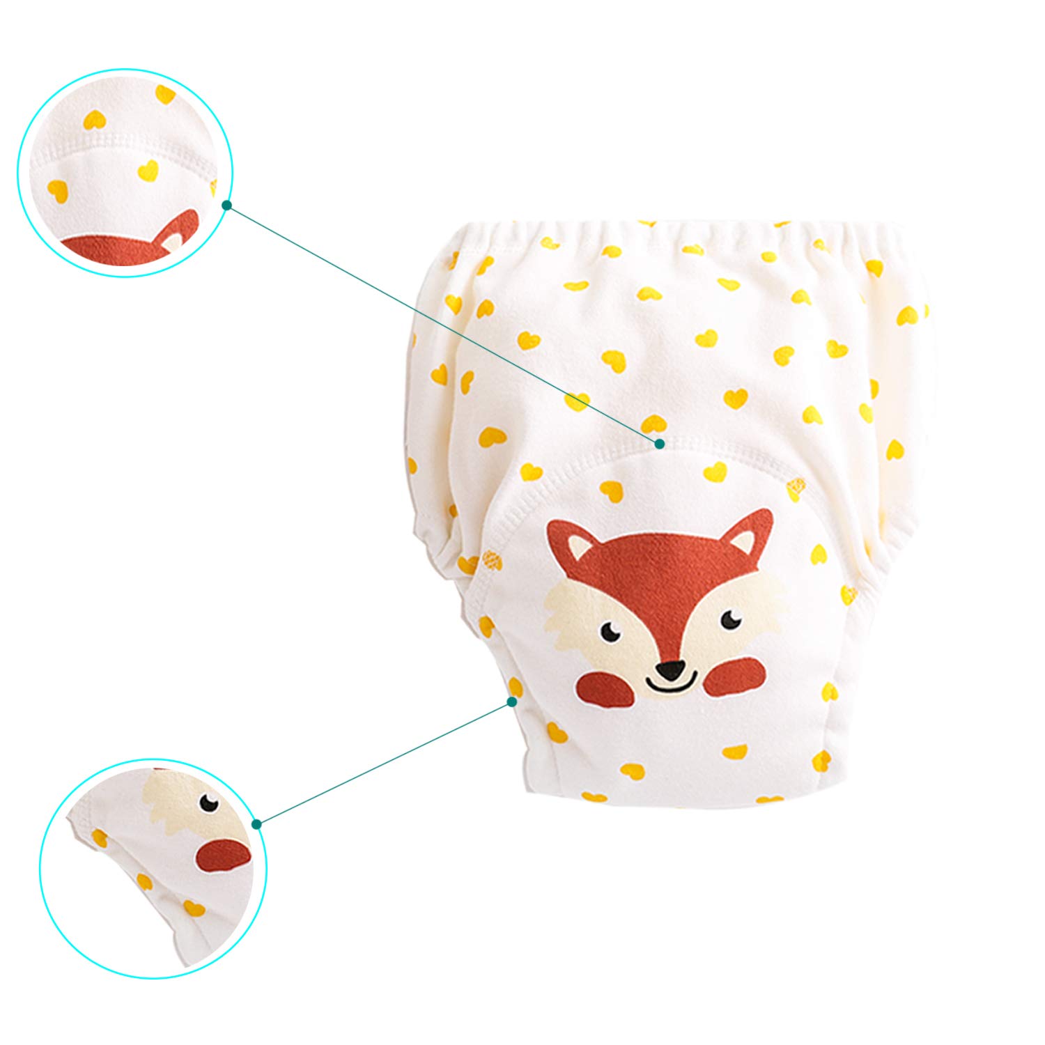 6 Pack Potty Training Pants for Boys Girls, Learning Designs Training Underwear Pants(2-3T)