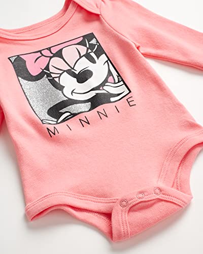 Disney Baby Girls? Minnie Mouse Layette Set - 3 Piece Bodysuit, Pants, and Bib (Newborn), Size 6-9 Months, Rose/Grey