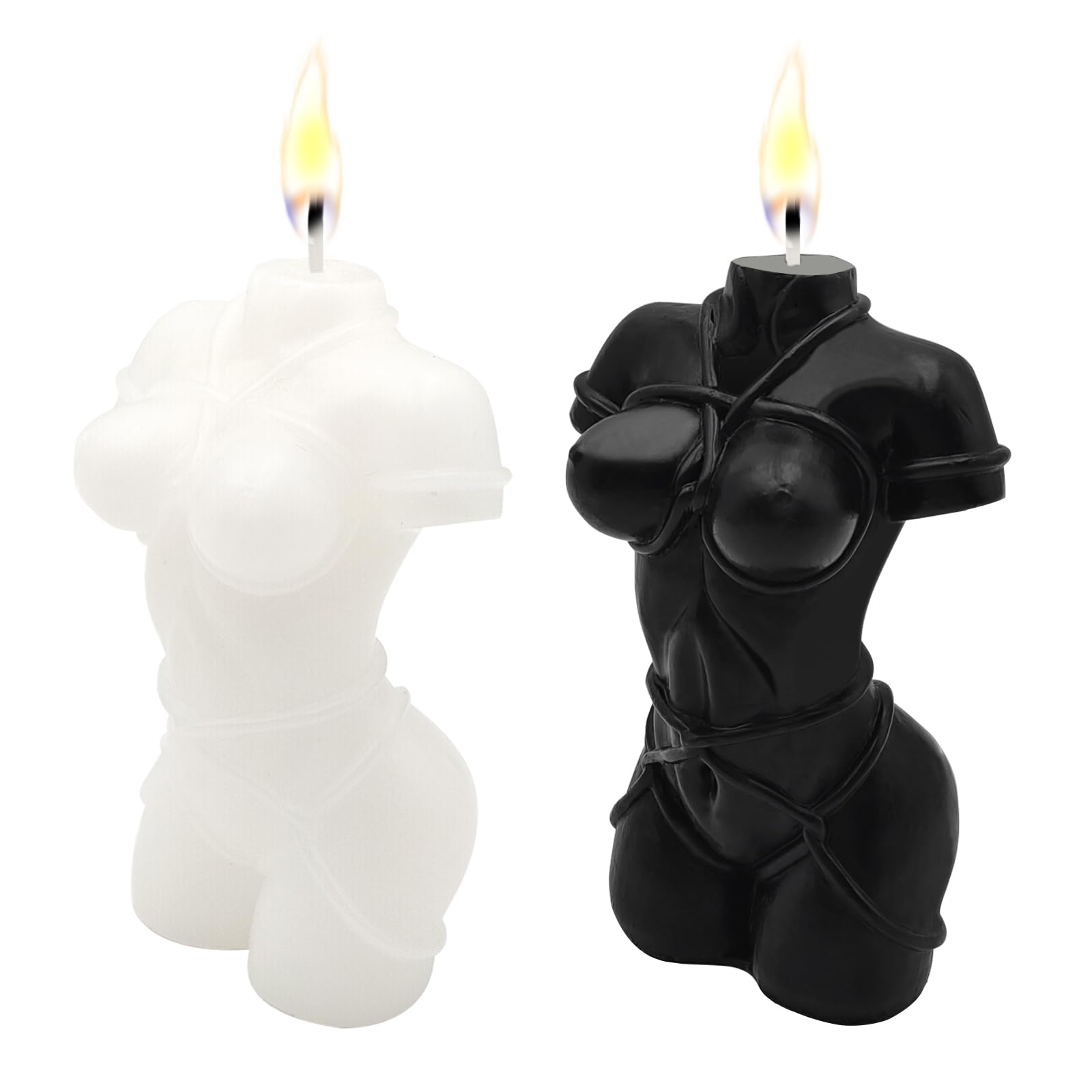 2 PCS Body Shaped Candle, Female Body Candle Woman S&M Torso Sexy Candles for Living Room Bedroom Bathroom Home Table Aesthetic Decoration Christmas, Soy Wax Scented Candle Scented