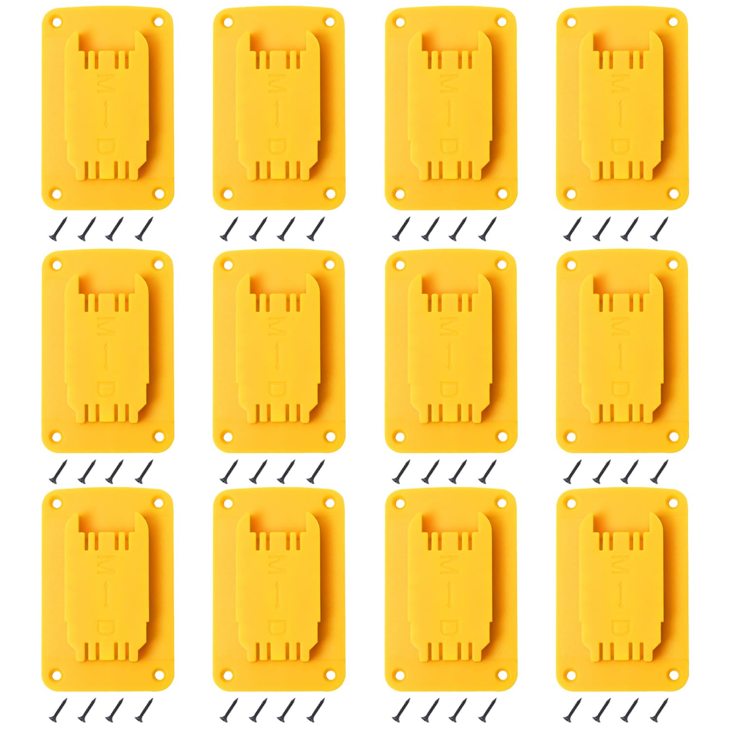 12packs Tool Holder For Milwaukee M18 & Dewalt 20v,Wall Mount Drill Holder with 48 Screws (red)