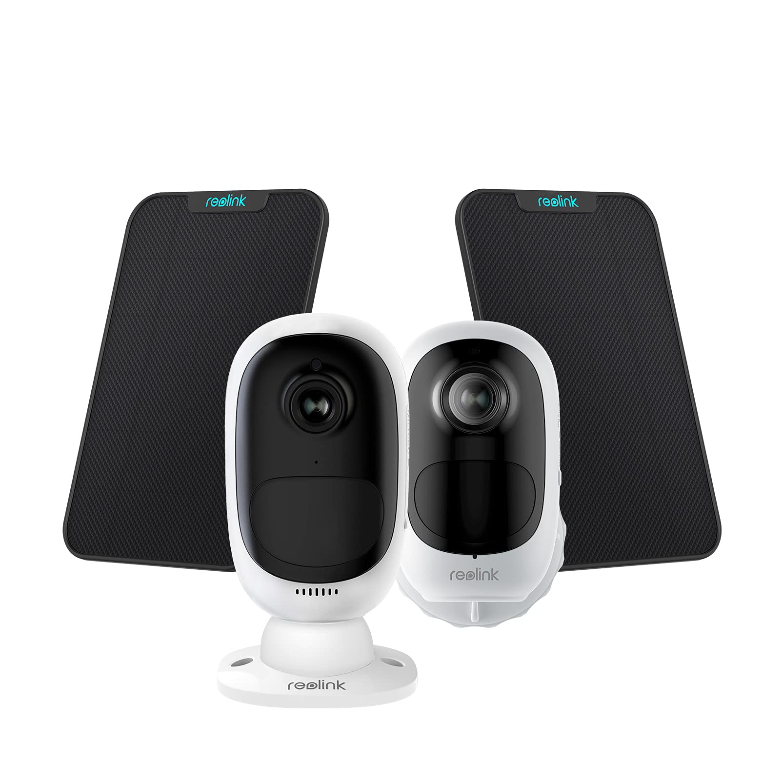 REOLINK 2K Wireless Security Camera Outdoor, Battery Solar Powered with 3MP Night Vision, 2-Way Talk, 2.4GHz WiFi for Home Security, No Hub Nedded, Argus 2E with Solar Panel(2 Pack)