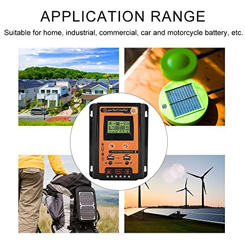 12V/24V 30A/50A/70A Intelligent Solar Panel Contrller MPPT LCD Display Solar Charge Controller Solar Battery Regulator Dual USB Port(30A)