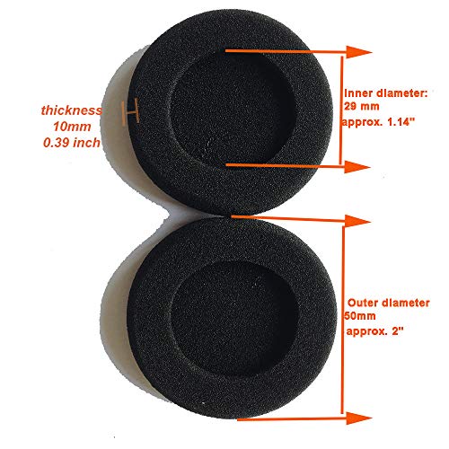 6pcs 2inch Earphone Sponge Foam Pads Cushions for Koss Porta Pro PP PX100 for Sony Sennheisers Philips Panasonic RP-HT21 AKG Headphones 50mm Foam Ear Pads