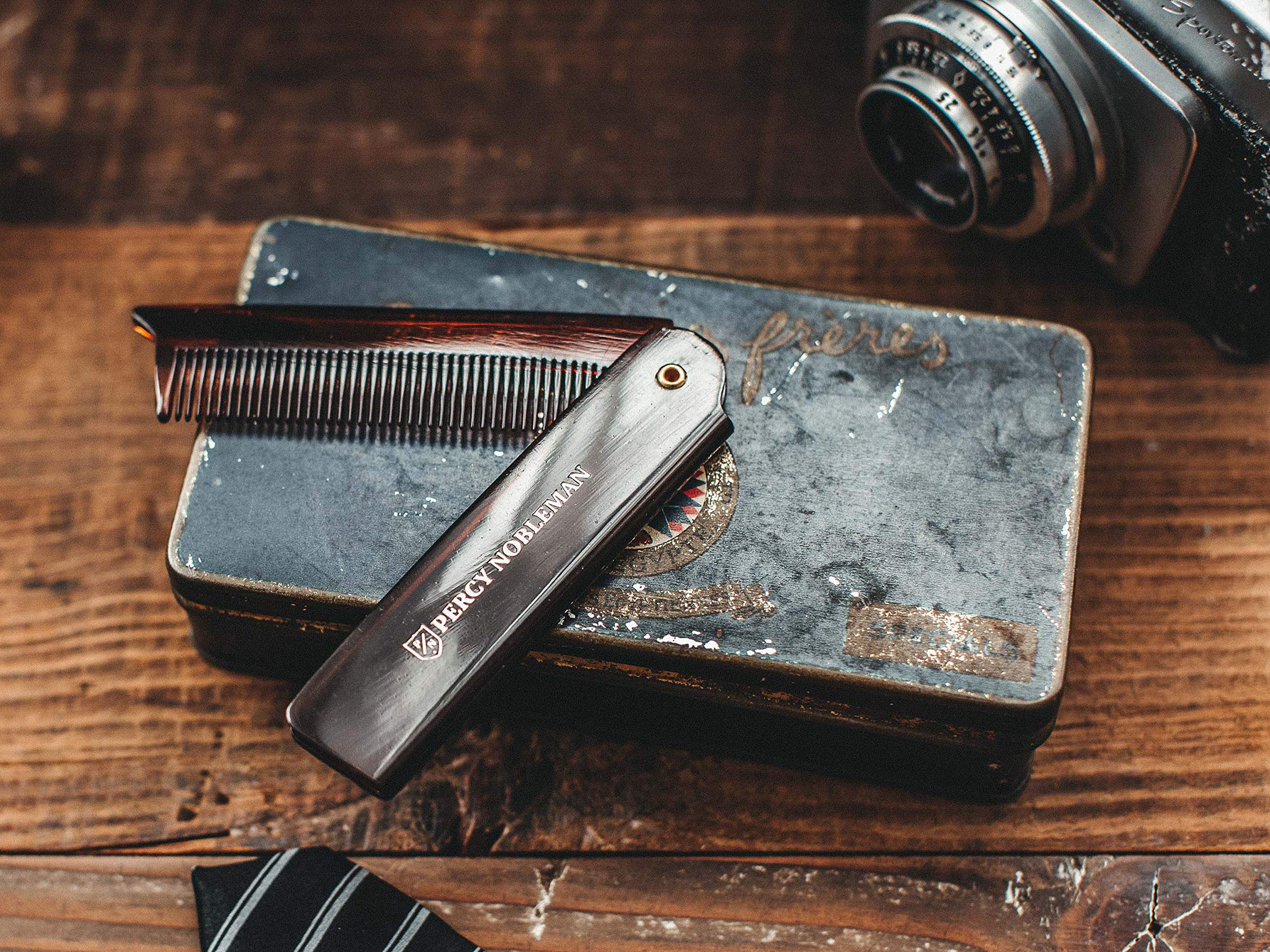 Acetate Folding Beard & Hair Comb by Percy Nobleman, Ideal for use on Beards & Hair.