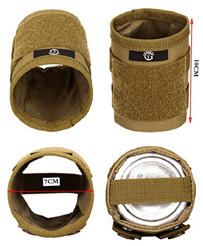 Molle Can Holder Coolie(s) Gifts for Men And Women 10-15 OZ Collapsible Nylon Can Beer Beverage Cooler Cover Insulator Holder Sleeve for Cola Beer Soda (Orange)