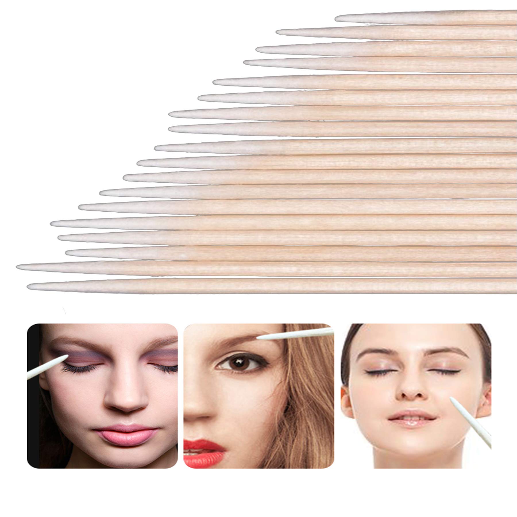 1300 pcs 4 Inch Pointed Cotton Swabs Precision Microblading Cotton Tipped