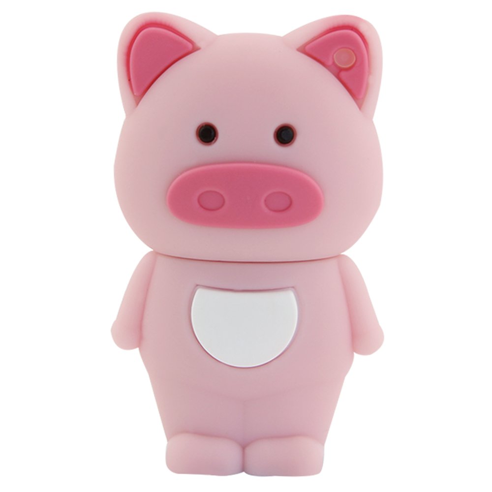 128GB USB Flash Drive, Cute Pink Pig Shaped Thumb Drive, Novelty USB Stick for Data Storage and Backup, Funny Flash Drive for PC/Tablets/Mac/Laptop