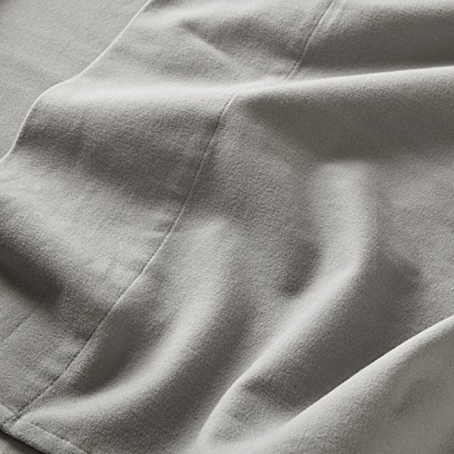 Amazon Brand β Stone & Beam Rustic Solid 100% Cotton Flannel Bed Sheet Set, King, Heather
