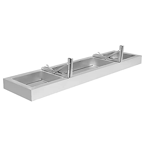 4FT Stainless Steel Shelf Folding Concession Shelf Frame Aluminum Alloy Surface Board for Food Serving Window Restaurants Commercial Home(44" L x 12" W)
