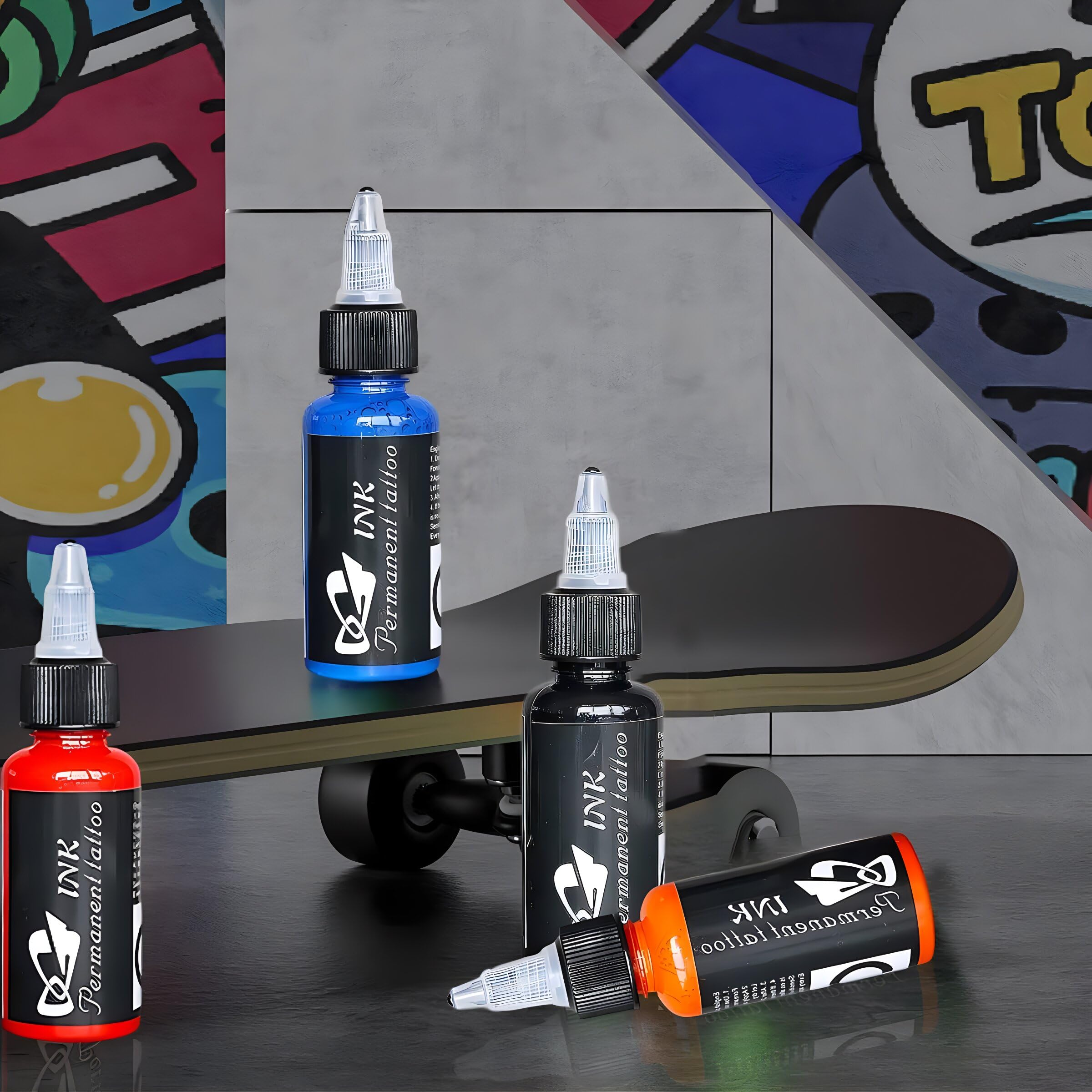 14Pcs Tattoo Ink 14 Colors Set 1 oz 30ml/Bottle Tattoo Inks Pigment Kit for 3D Makeup Beauty Skin Body Art