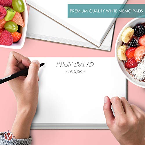 8.5 x 5.5" Blank White Memo Pads with Chipboard on the Back β Great for Writing Notes, To-Do Lists, Reminders and Shopping Lists | Gummed Top, Easy Sheet Removal | 50 Sheets per Pad, 10 Pads per Pack