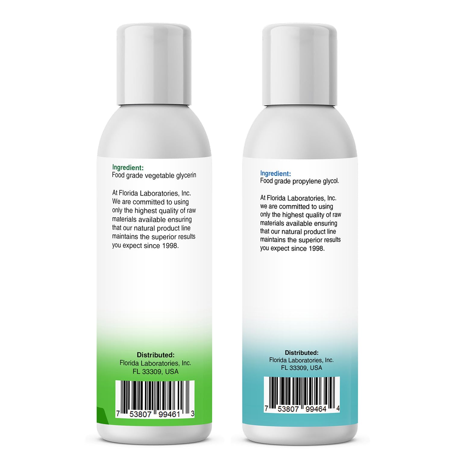 2-4oz Vegetable Glycerine & Propylene Glycol USP Kosher VG PG 99.9% Pure Food Grade