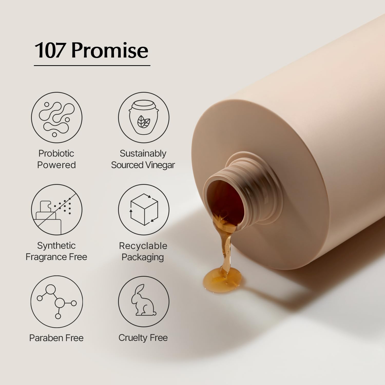 107 Purifying Microbiome Shampoo | Vinegar Cleanser for Dry Hair and Scalp | Deep Cleans, Refreshes, Strengthens All Hair Types