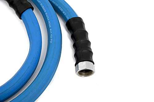 AG-LITE BSAL3406 3/4" x 06' Hot/Cold Water Rubber Garden Hose, 100% Rubber, Ultra-Light, Super Strong, 500 PSI, 50F to 190F Degrees, High Strength Polyester Braided